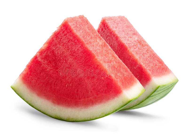 Watermelon Triangle Slices without Seeds Isolated on White Background ...