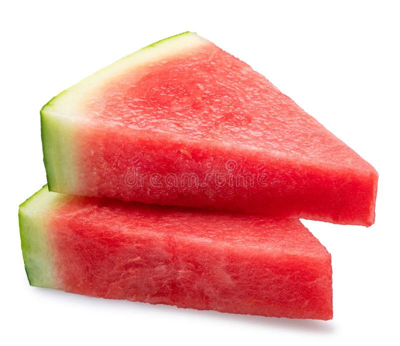 Watermelon Triangle Slices without Seeds Slices Isolated on White ...