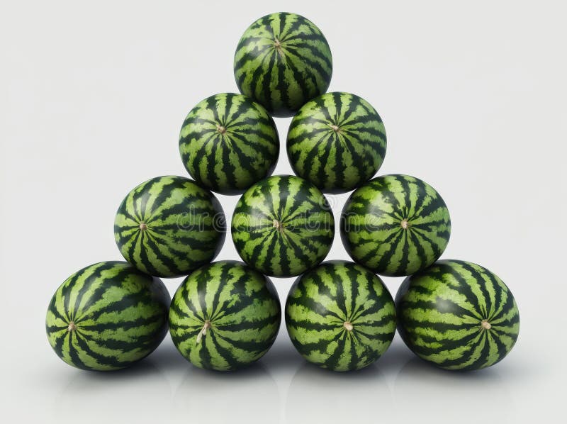 Watermelon Triangle Stack on White Stock Illustration - Illustration of ...