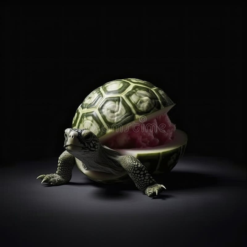 A watermelon turtle stock illustration. Illustration of animal - 279747200