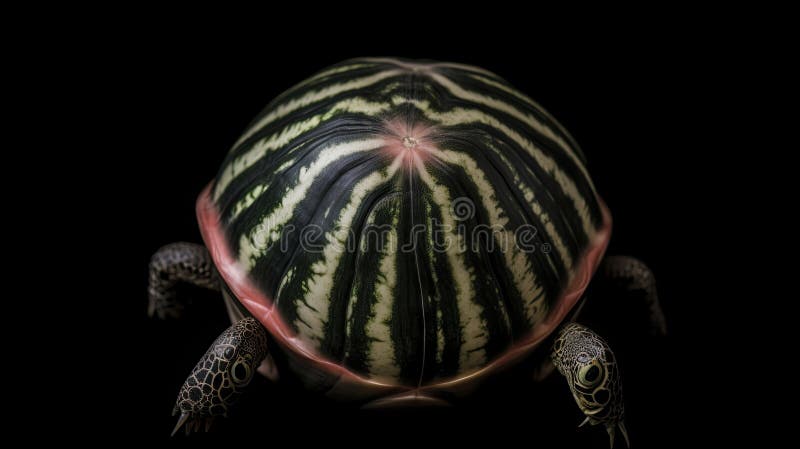 A watermelon turtle stock illustration. Illustration of beach - 279747203