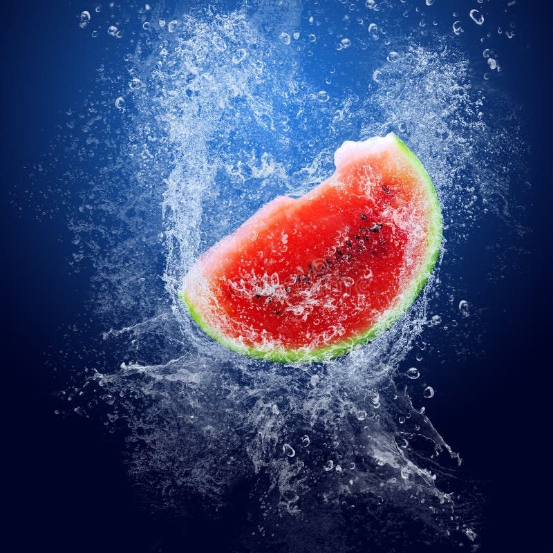 Watermelon under water stock photo. Image of mandarin - 13272640
