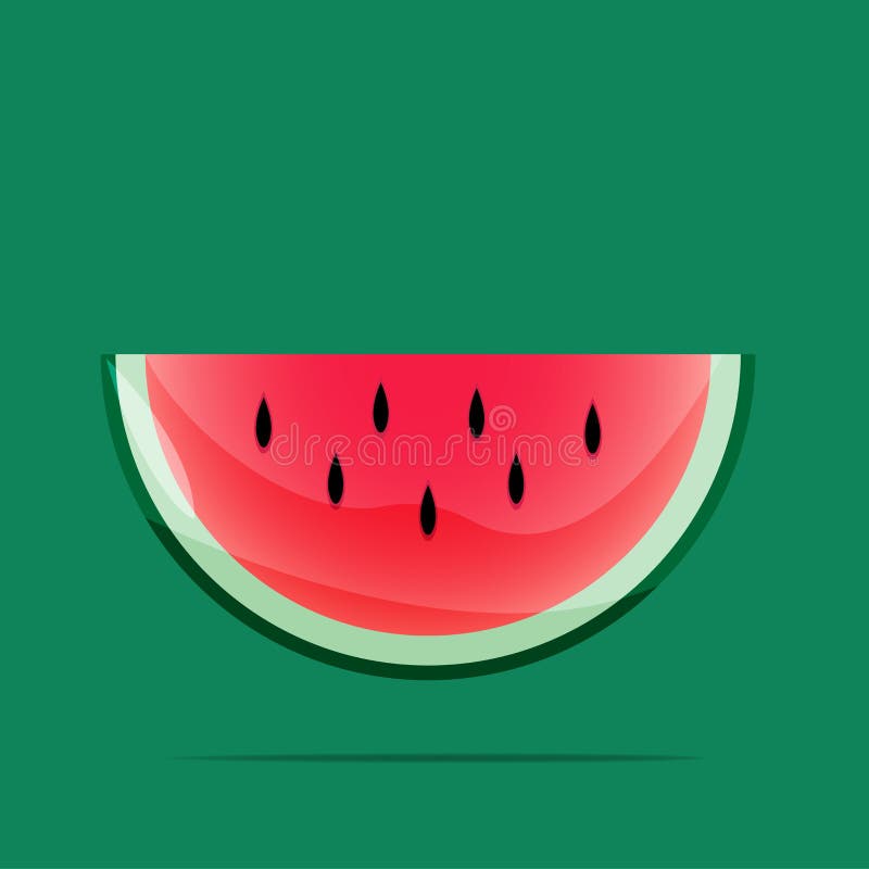 Watermelon Vector Color Illustration. Slice Watermelon Vector Fl Stock ...