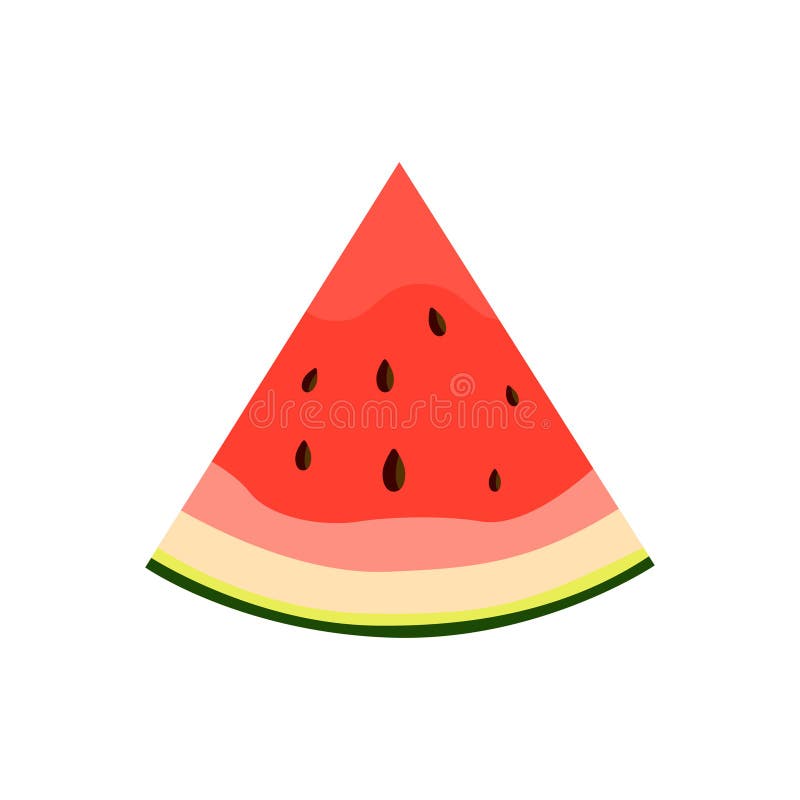 Watermelon Vector, Flat Style Watermelon Vector on a White Stock Vector ...