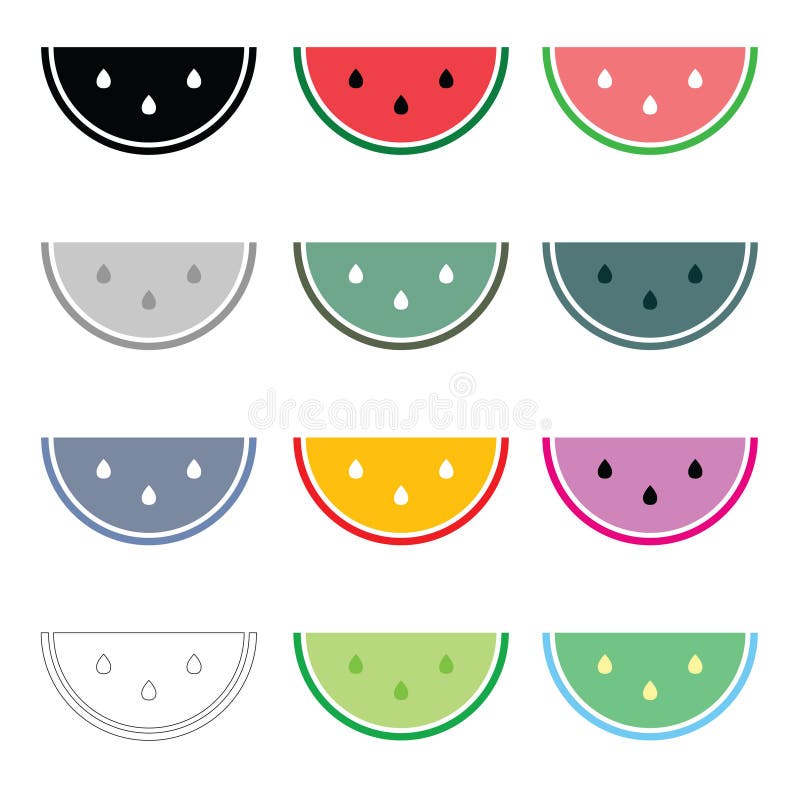 Watermelon icon vector stock vector. Illustration of bite - 143291433
