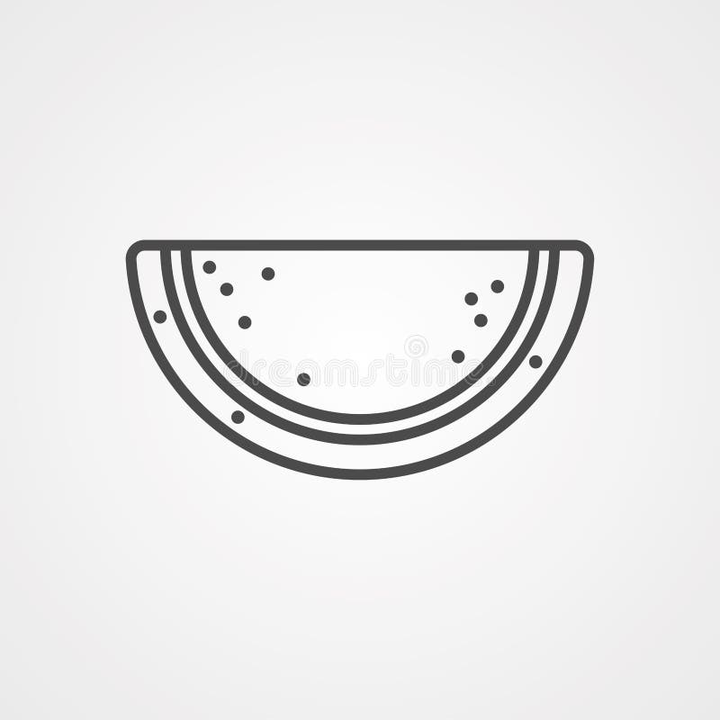 Watermelon Vector Icon Sign Symbol Stock Illustration - Illustration of ...