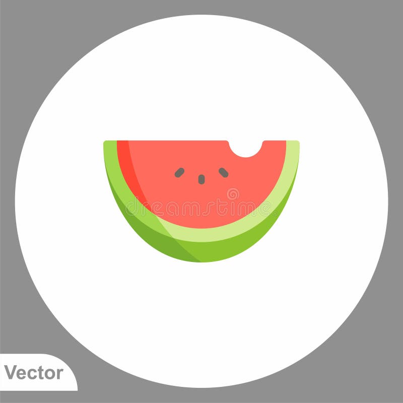 Watermelon Vector Icon Sign Symbol Stock Vector - Illustration of icon ...