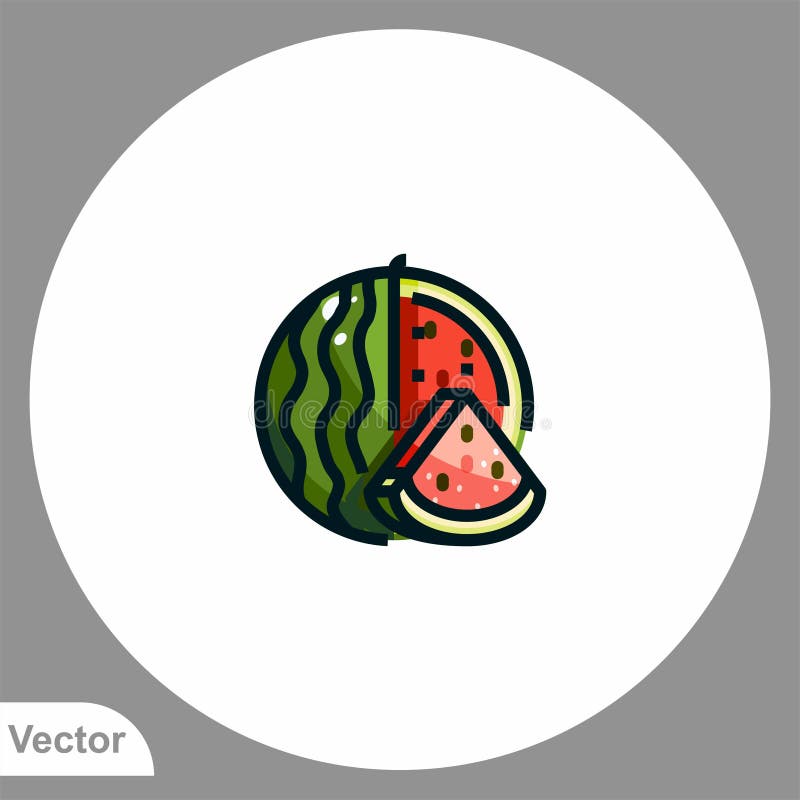 Watermelon Vector Icon Sign Symbol Stock Vector - Illustration of ...