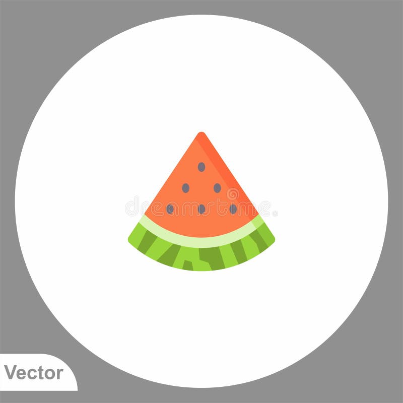 Watermelon Vector Icon Sign Symbol Stock Vector - Illustration of ...
