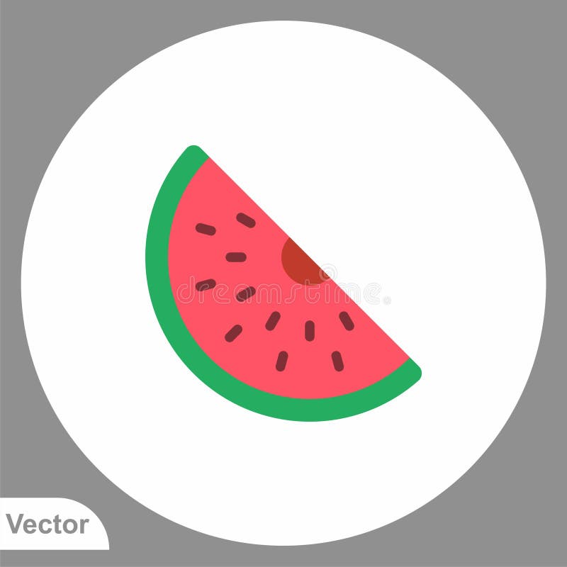 Watermelon Vector Icon Sign Symbol Stock Illustration - Illustration of ...