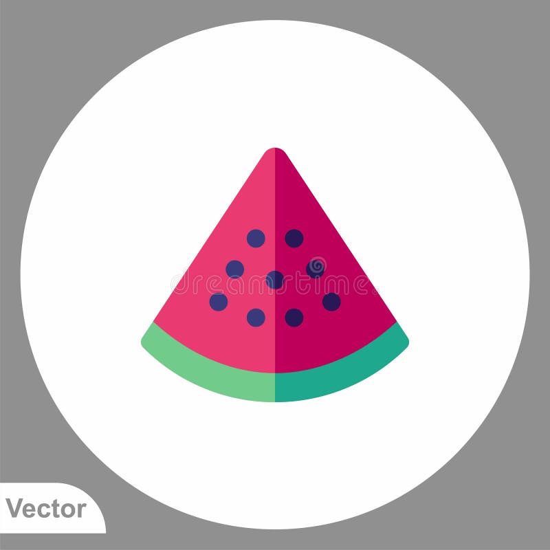 Watermelon Vector Icon Sign Symbol Stock Illustration - Illustration of ...