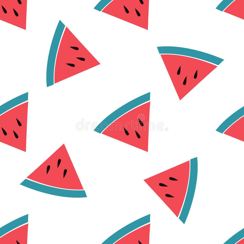 Watermelon Vector Pattern on White Background Stock Vector ...