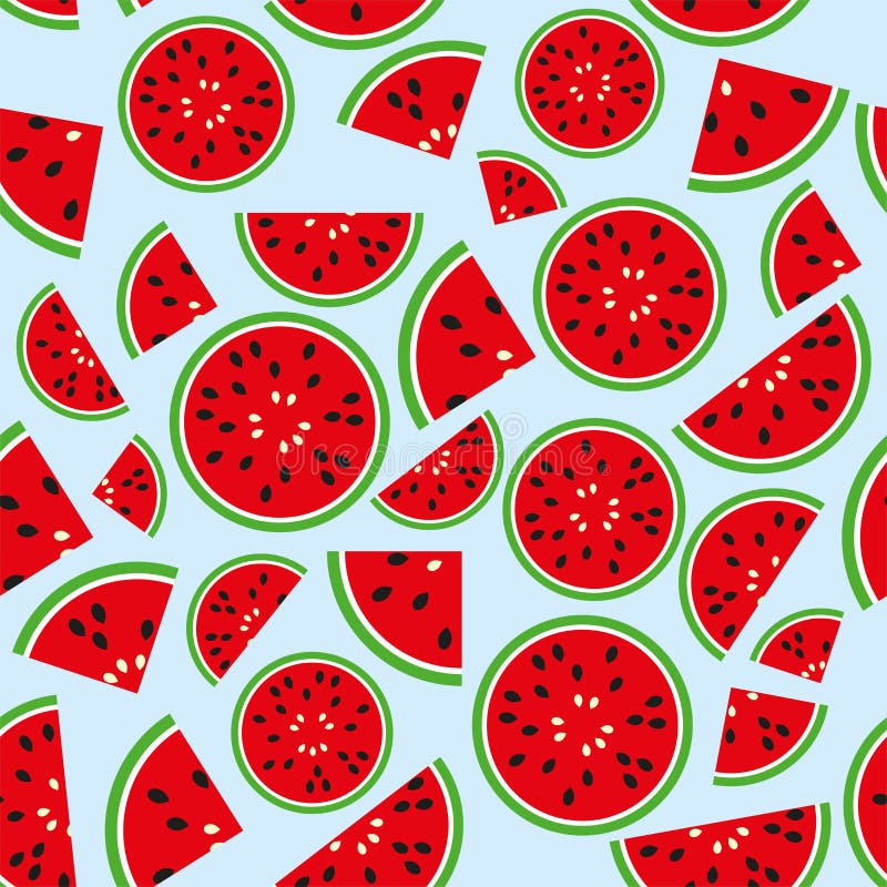 Watermelon Vector Seamless Pattern Stock Vector - Illustration of ...