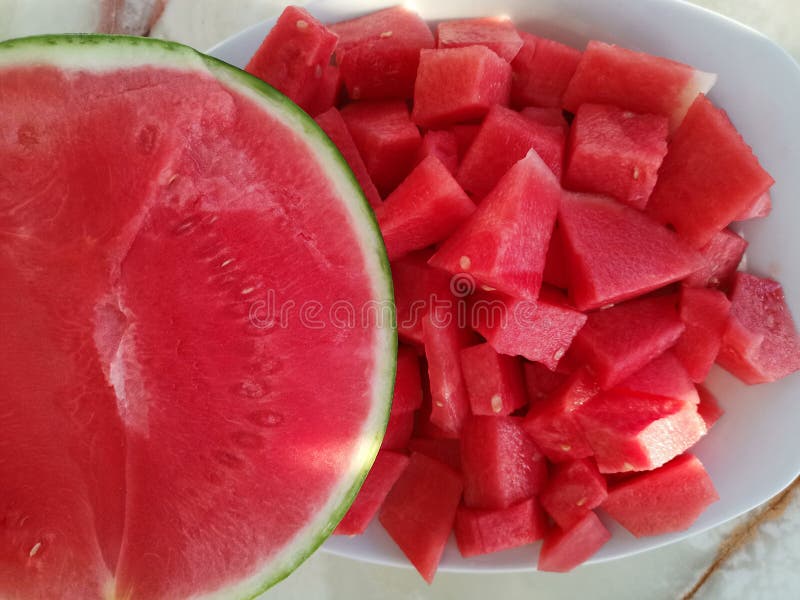 Watermelon Very Beautiful Seedless Beautiful Red Color Stock Image ...