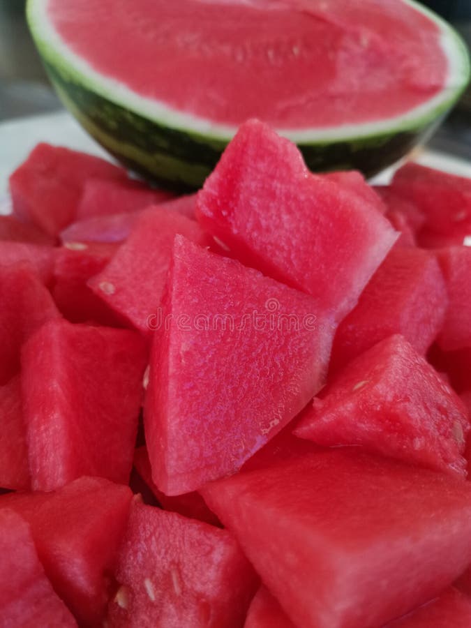 Watermelon Very Beautiful Seedless Beautiful Red Color Stock ...