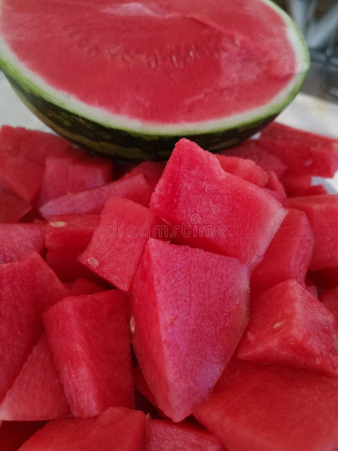 Watermelon Very Beautiful Seedless Beautiful Red Color Stock Image ...