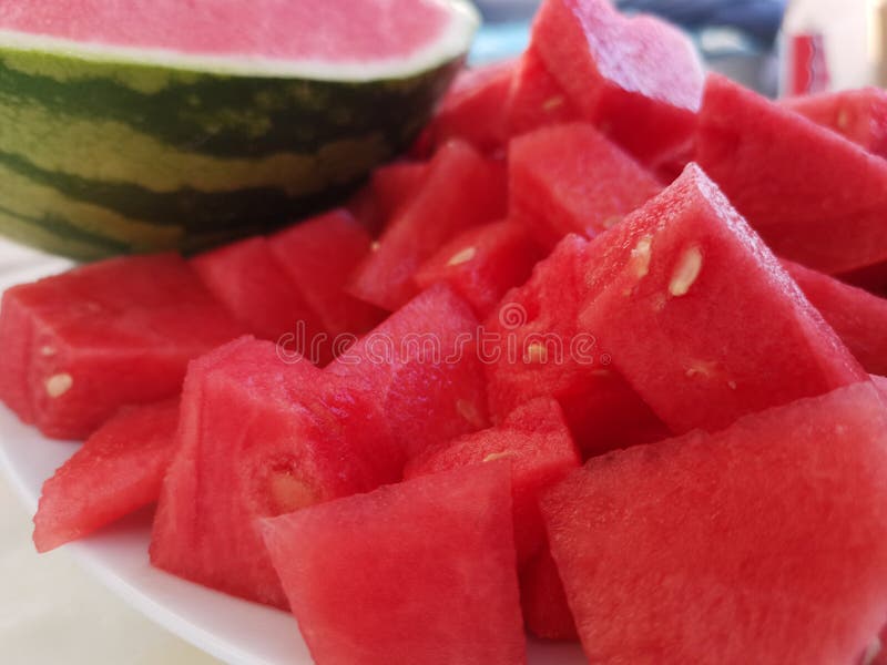 Watermelon Very Beautiful Seedless Beautiful Red Color Stock Image ...