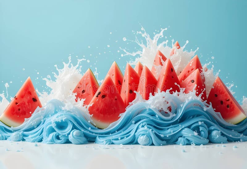 Watermelon Wave Splash, Creative Food Photography, Summer Fruit Art ...