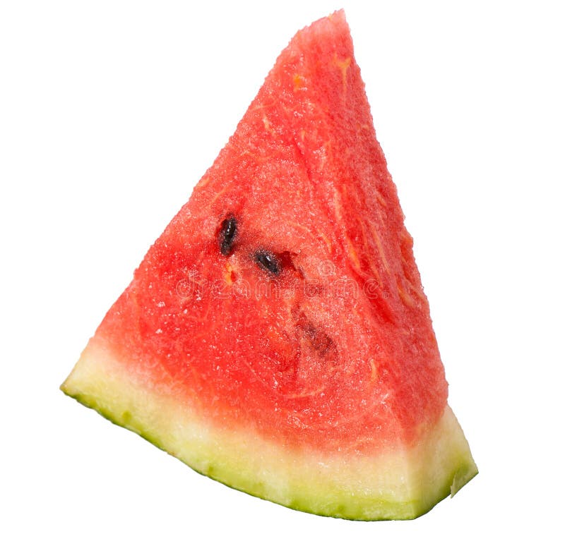 Single Watermelon Triangular Slice Isolated on White Background Stock ...