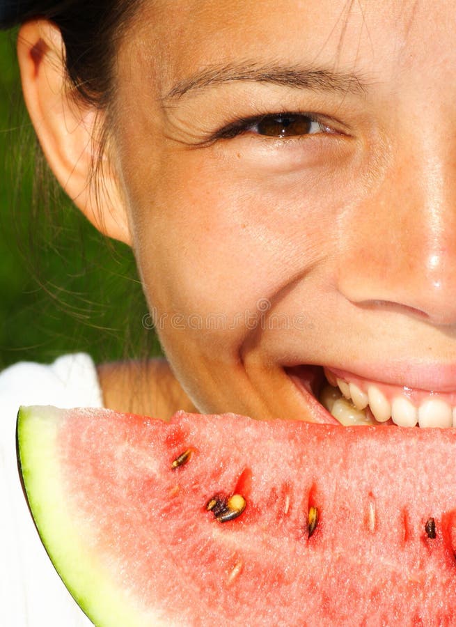 Watermelon woman stock photo. Image of portrait, lifestyle - 10034036