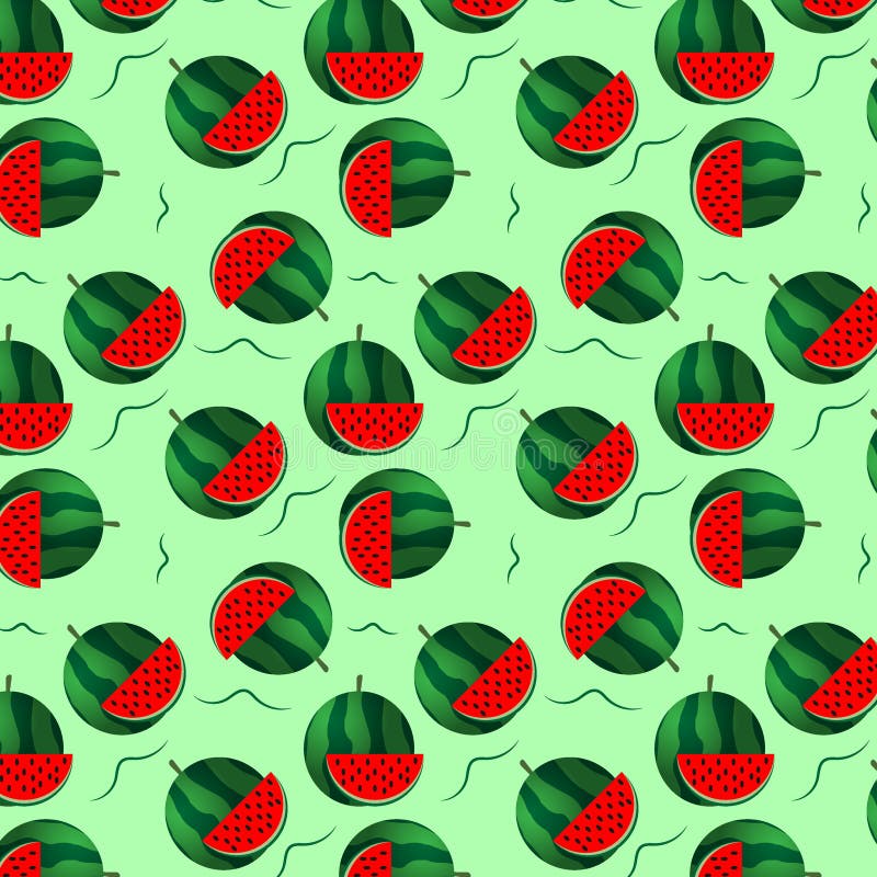 Watermelons Pattern Vector Illustration Background Stock Vector ...