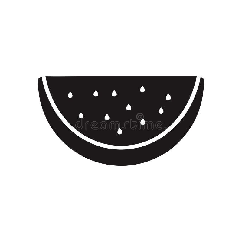 Watermelons Slice Silhouette with Seeds Vector Stock Vector ...