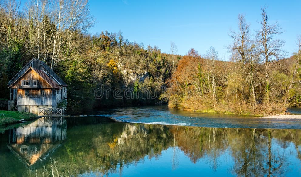 Watermill stock image. Image of water, mill, reflection - 79647611