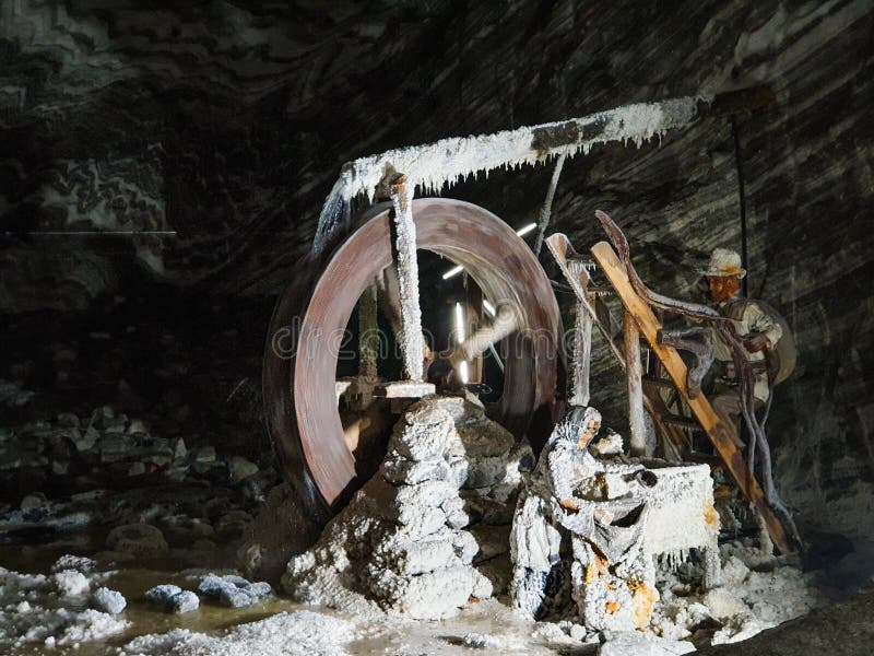 Watermill at Ocnele Mari Salt Mine, Romania Editorial Photography ...