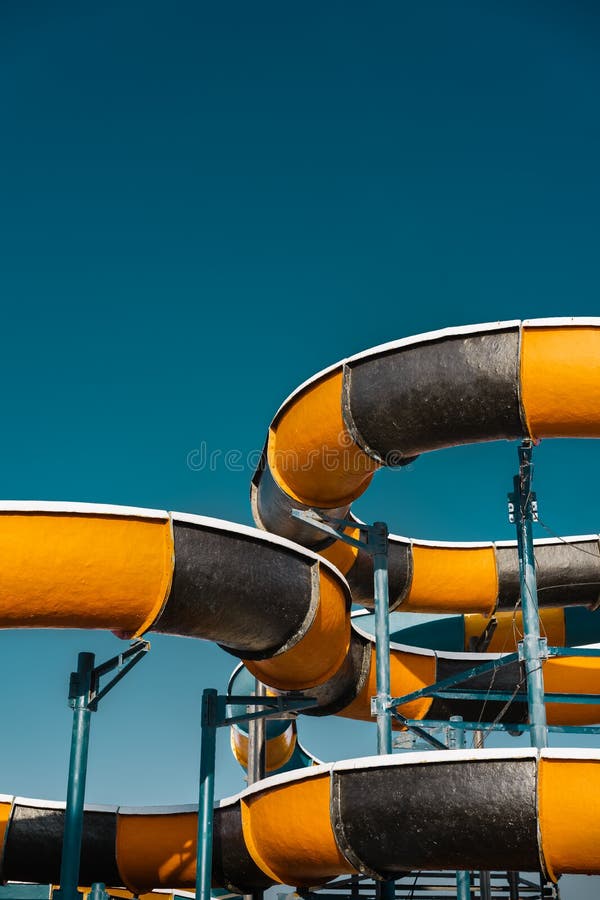 Waterpark slider view stock photo. Image of yellow, play - 247483918