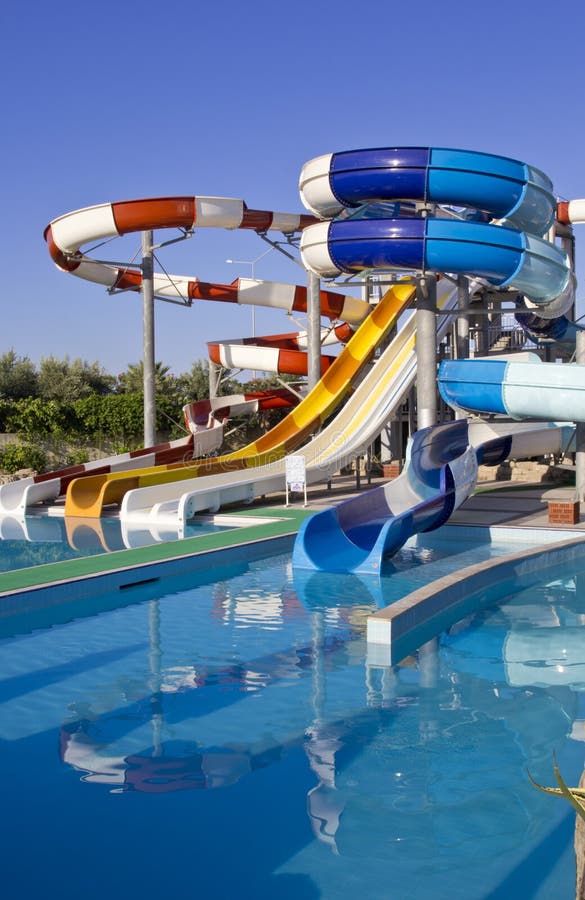 Waterpark and Slides stock photo. Image of beauty, destination - 44316290