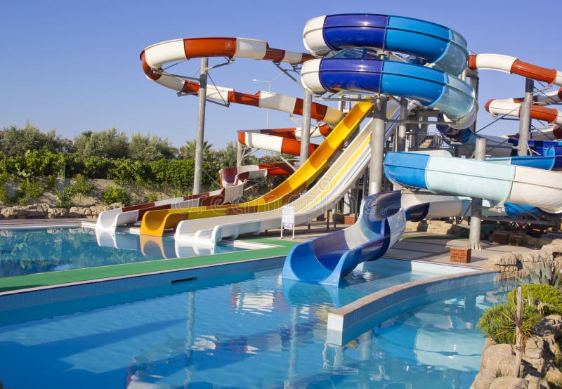 Waterpark and Slides stock photo. Image of beauty, destination - 44316290