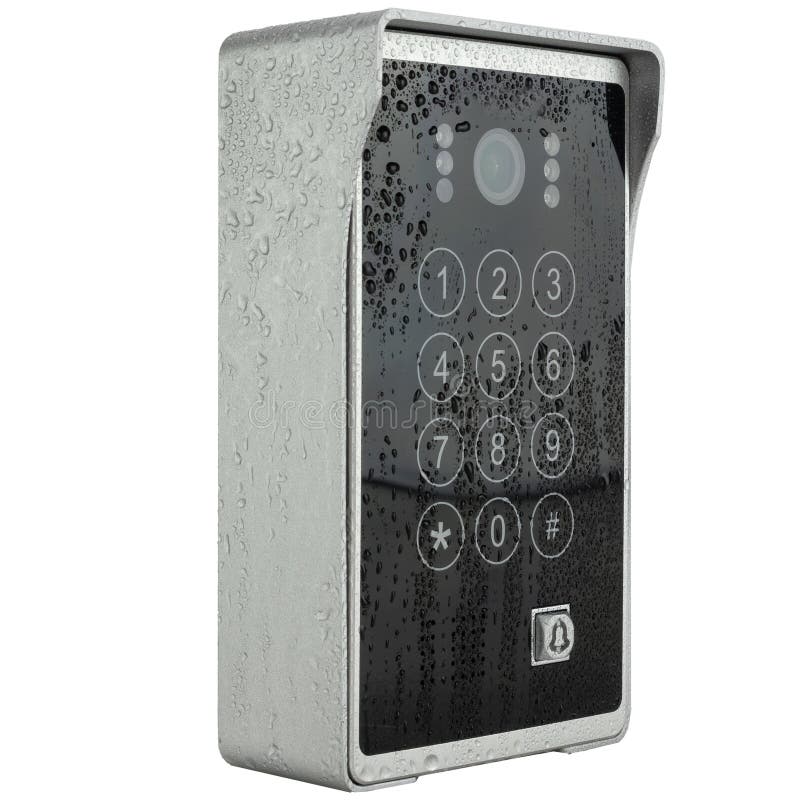 Waterproof Access Control System with Raindrops Stock Image - Image of ...