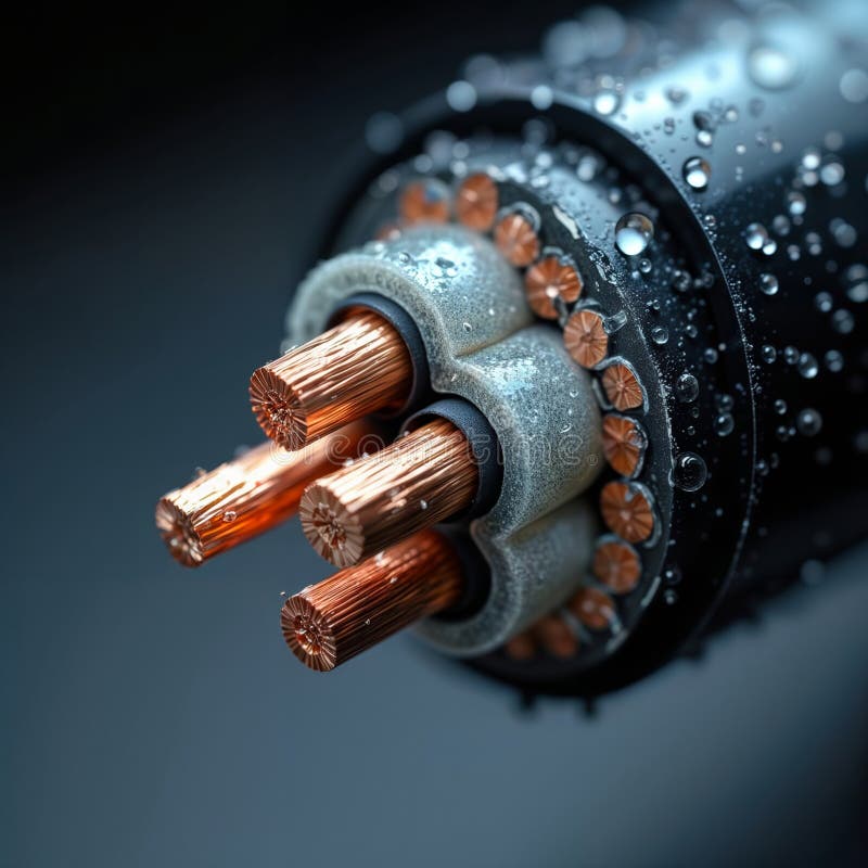 Water-Resistant Multi-Core Electrical Cable, Generative Ai Stock ...