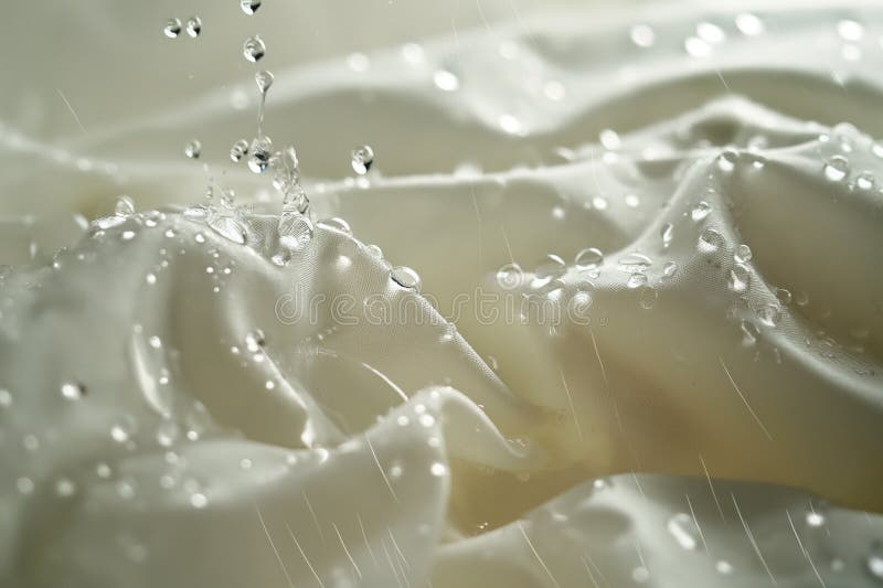 Waterproof Fabric Features Small Water Droplets Scattered Across ...