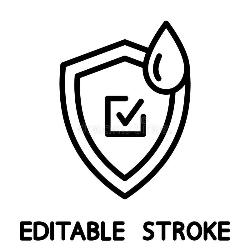 Waterproof Icon, Drop Resistant. Shield with Water Drop and Check Mark ...