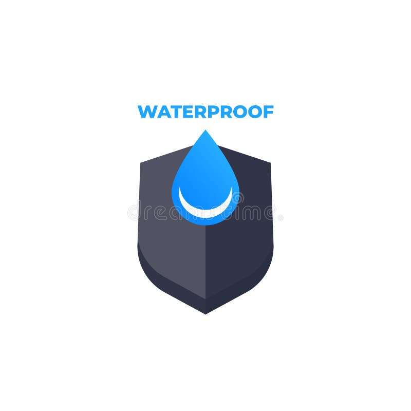 Waterproof Icon, Shield and Water Drop Stock Vector - Illustration of ...