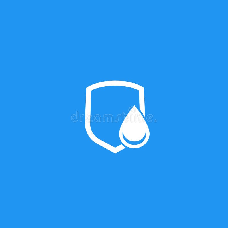 Waterproof Icon with Water Drop and Shield Stock Vector - Illustration ...