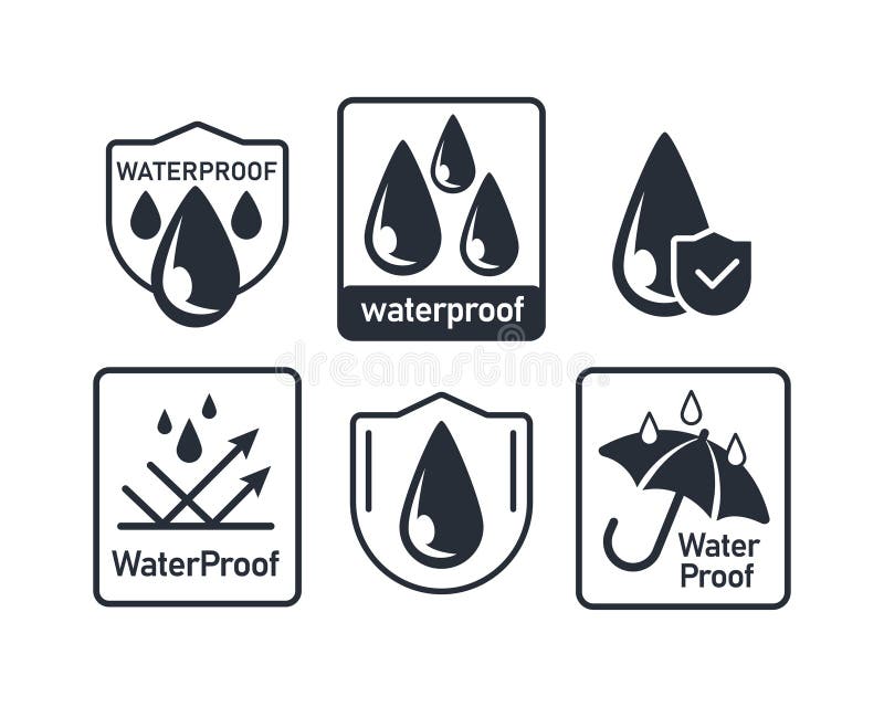 Waterproof Icons. Water Proof Sign. Water Protection, Liquid Proof ...