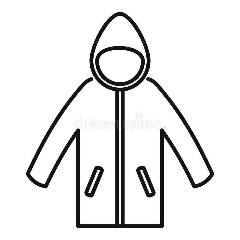 Waterproof Jacket with Hood for Cold Weather Line Icon Stock Vector ...