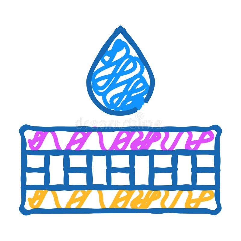 Waterproof Layer Water Drop Icon Doodle Illustration Stock Vector ...