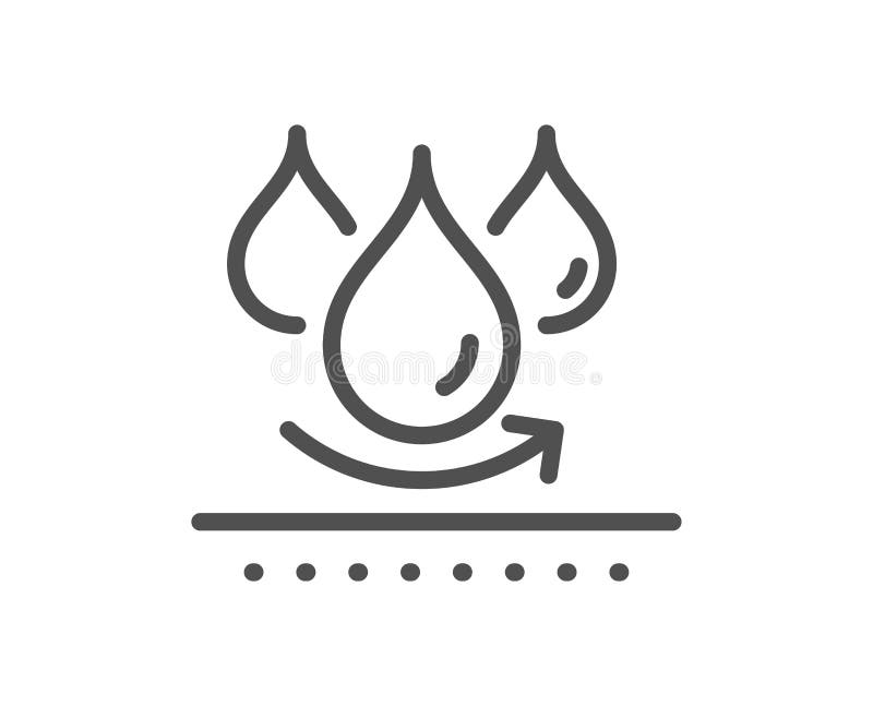 Waterproof Line Icon. Water Resistant Sign. Vector Stock Vector ...