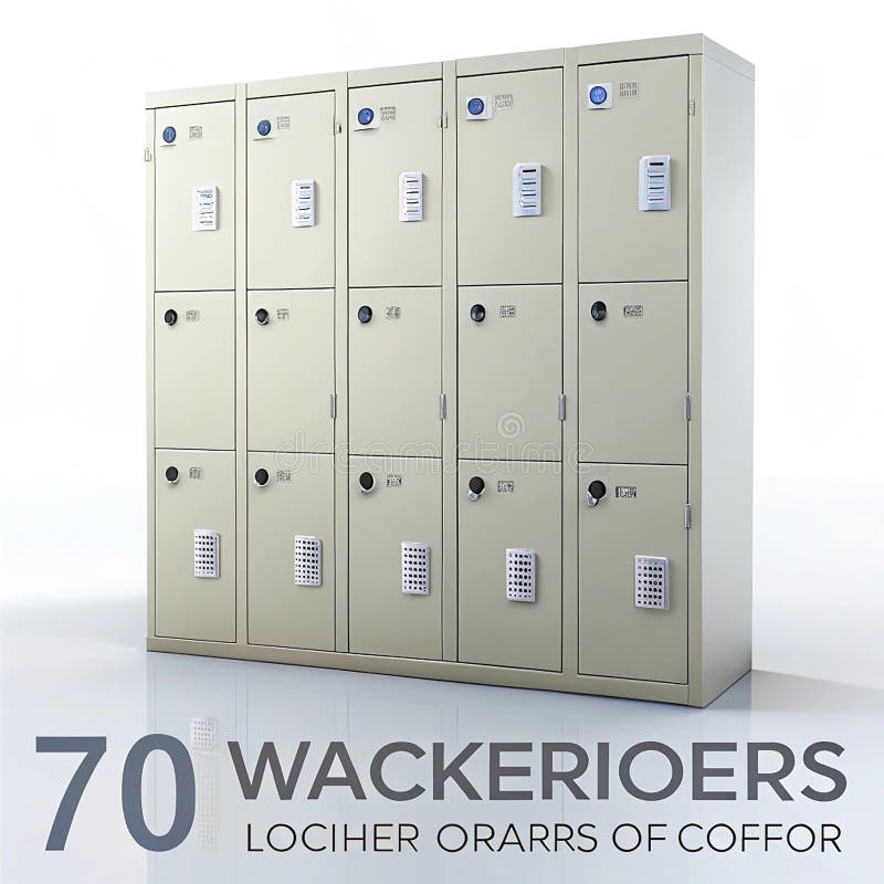 Waterproof Lockers Isolated on White Stock Illustration - Illustration ...