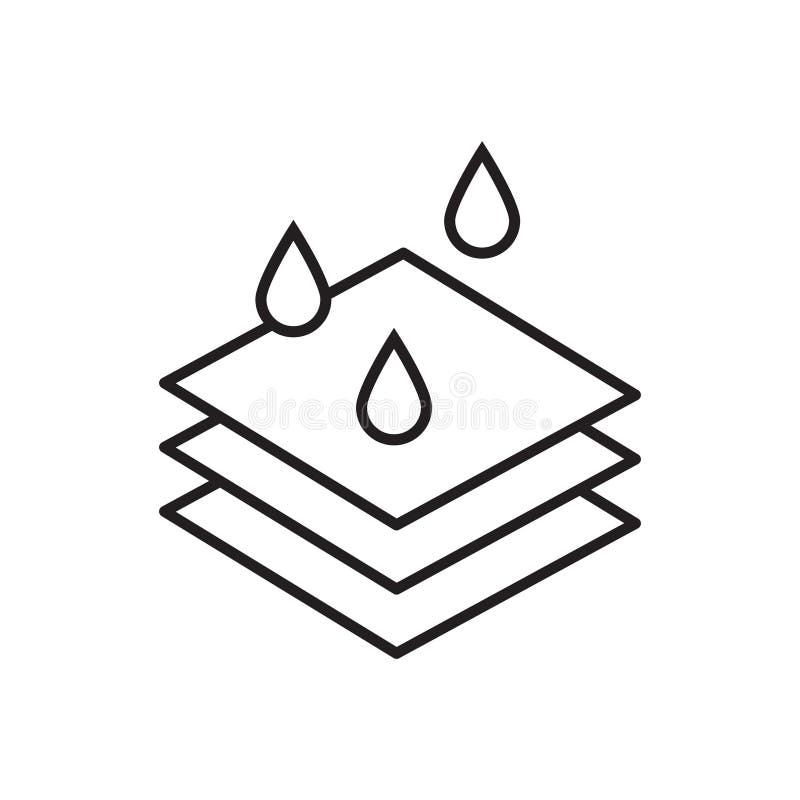 Waterproof Material Icon. Black Line Design. Three Layered Structure ...
