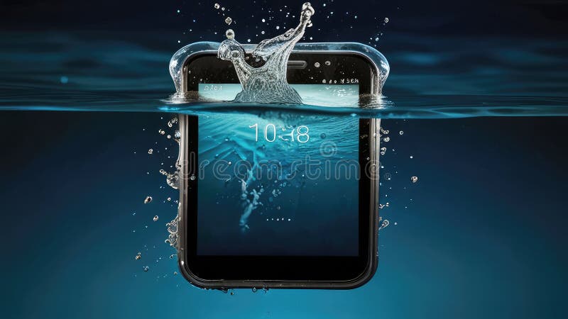 Waterproof Phone in Water Splashes Stock Image - Image of waterproof ...