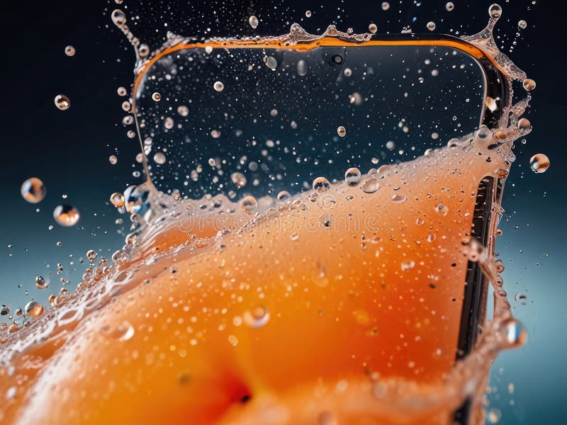 Waterproof Phone in Water Splashes Stock Photo - Image of damaged ...