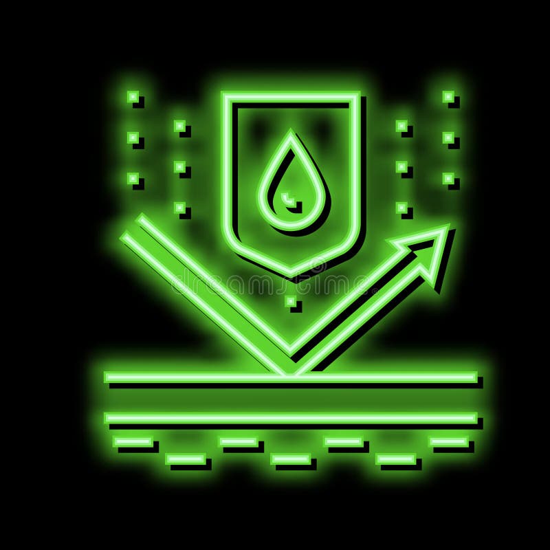 Waterproof Protect Layer Neon Glow Icon Illustration Stock Vector ...