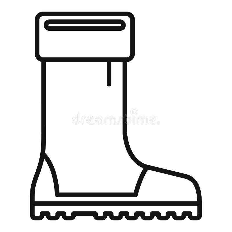 Waterproof Rubber Boots Protecting Feet from Water Icon Stock ...
