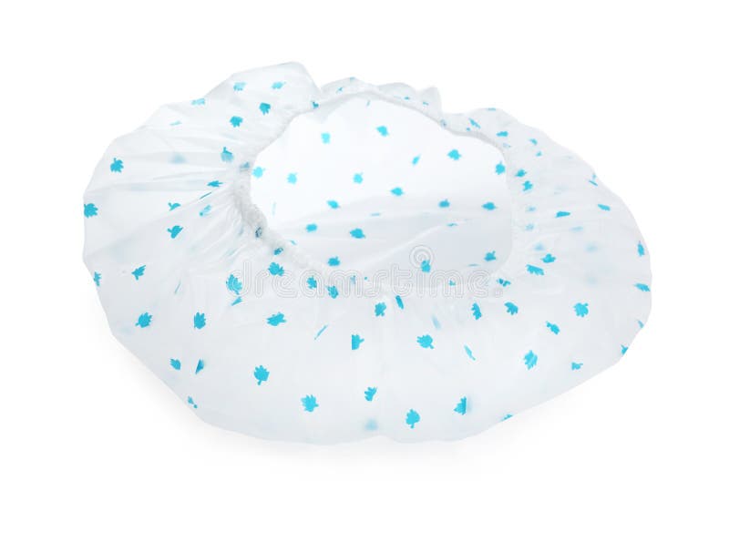 Waterproof Shower Cap with Pattern Isolated on White Stock Image ...