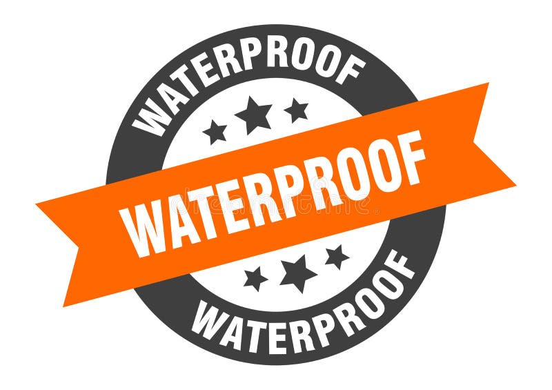 Waterproof Sign. Waterproof Round Ribbon Sticker Stock Vector ...