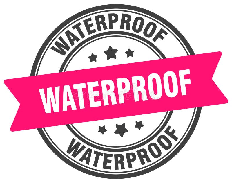 Waterproof Stamp. Waterproof Label on Transparent Background. Round ...